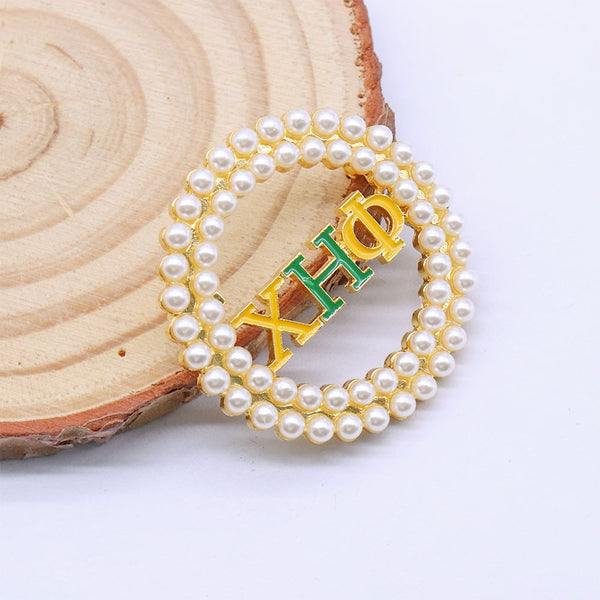 Sorority Chi Eta Phi Symbol Green Yellow Enameled Fashion Greek XHO So ...